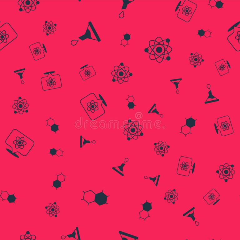 Set Chemical Formula, Funnel Filter, Atom and on Seamless Pattern ...