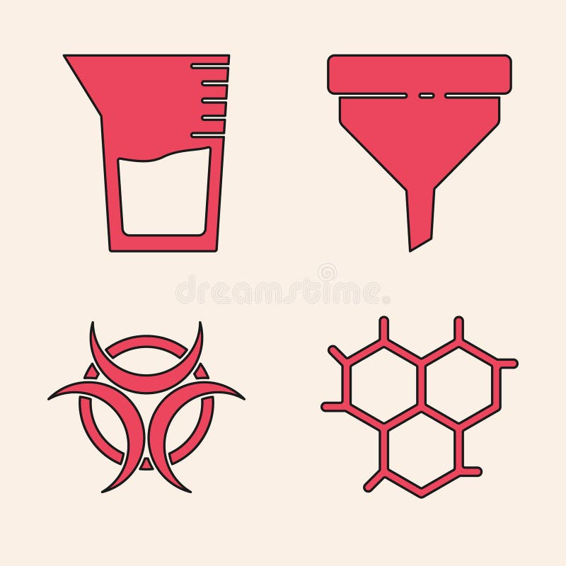 Set Chemical Formula, Laboratory Glassware or Beaker, Funnel or Filter ...