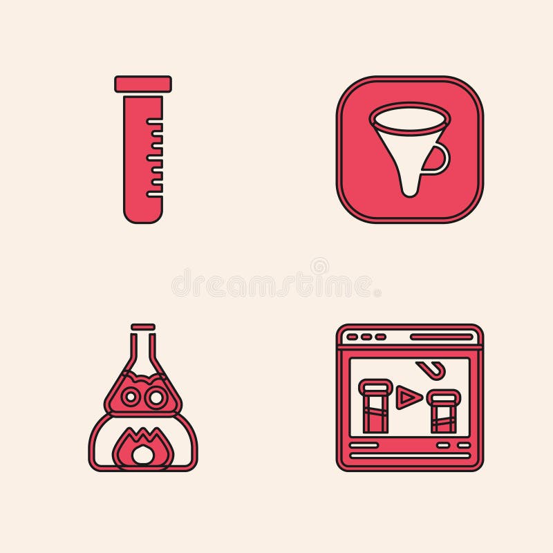 Set Chemical Online, Test Tube and Flask, Funnel or Filter and Fire ...