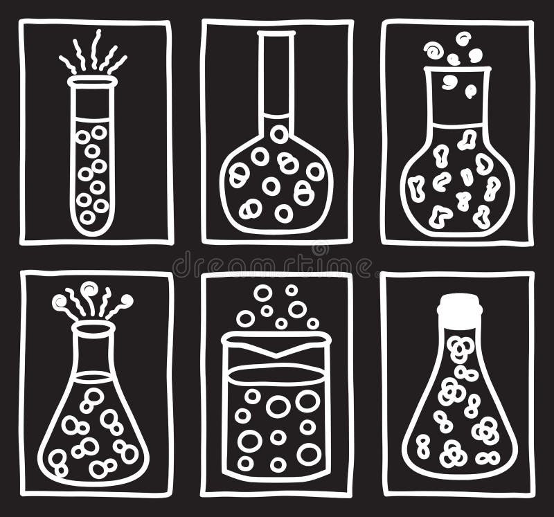 Chemical Vessels, Outline Design. Vector Illustration Stock ...