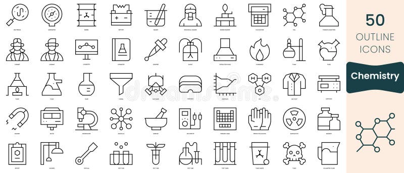 Set of Chemistry Icons. Thin Linear Style Icons Pack Stock Vector ...