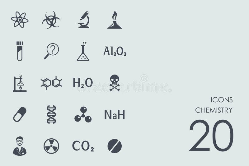 Set of chemistry icons stock vector. Illustration of chemical - 79186341