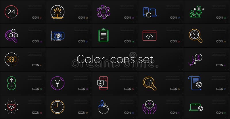 Set of Chemistry Lab, Seo Script and Ab Testing Line Icons. for Design ...
