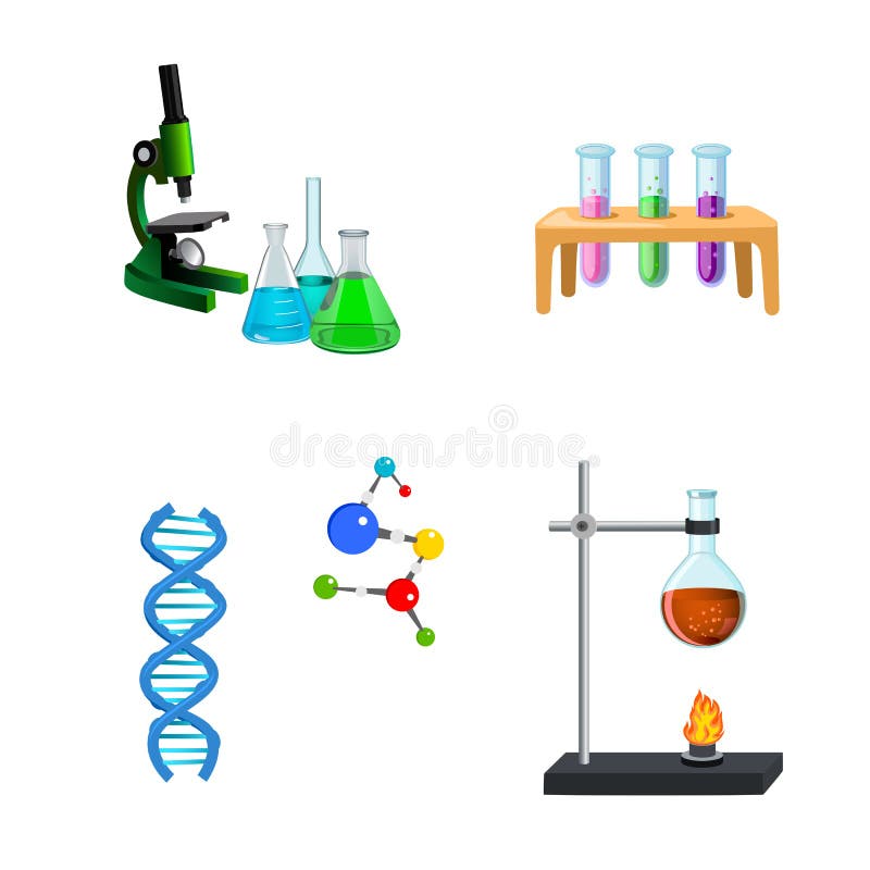 Set of chemistry objects stock vector. Illustration of chemistry ...