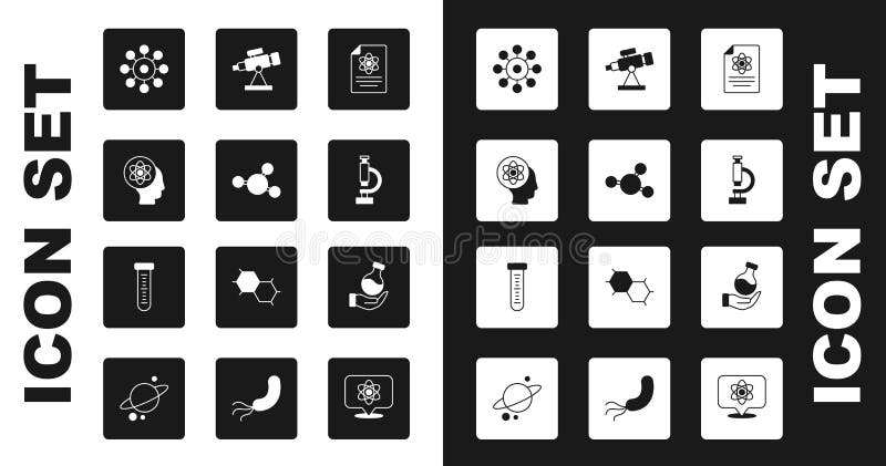 Set Chemistry Report, Molecule, Atom, Virus, Microscope, Telescope ... Set Chemistry Report, Molecule, Atom, Virus, Microscope, Telescope ...