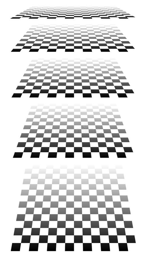 Set of Chess, Checkered Boards in Perspective Stock Vector ...