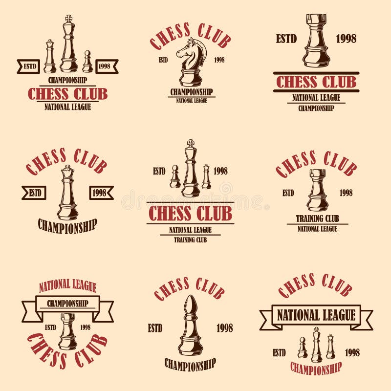 Chess Club Labels. Business Strategy Vector Logos And Emblems Stock ...
