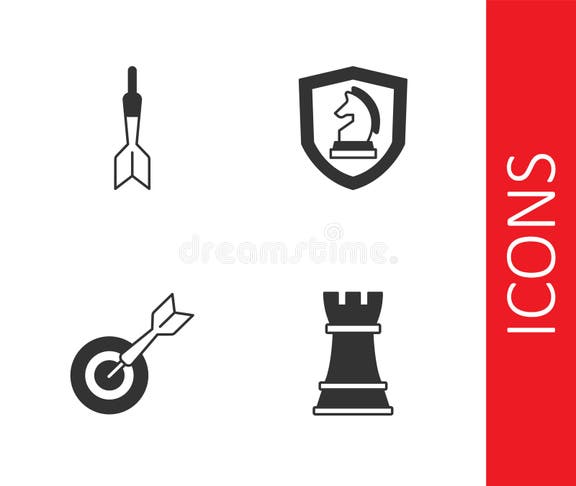 Set Chess, Dart Arrow, Classic Dart Board and and Icon. Vector Stock ...