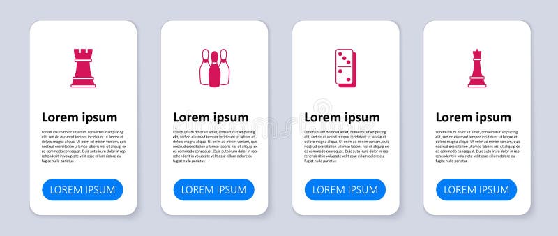 Set Chess, Domino, Bowling Pin and . Business Infographic Template ...