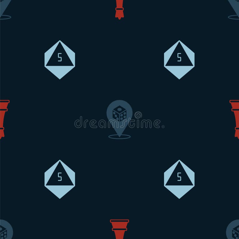 Set Chess, Game Dice and on Seamless Pattern. Vector Stock Vector ...