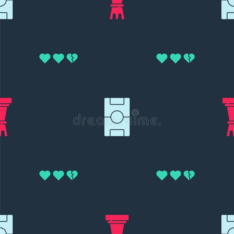 Set Chess, Hockey Table and Hearts for Game on Seamless Pattern. Vector ...