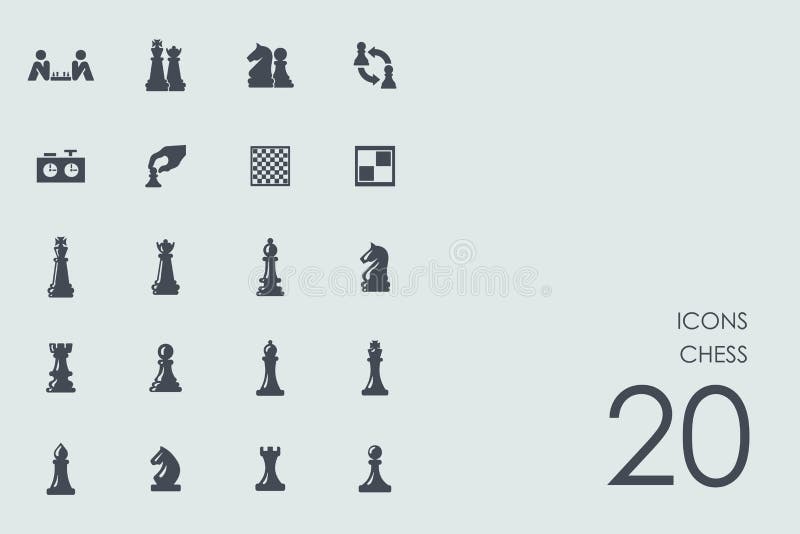 Set of chess icons stock vector. Illustration of intelligence - 81774498