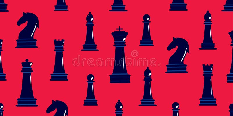 Set of Chess Pieces Pattern in Trendy Style Stock Illustration ...