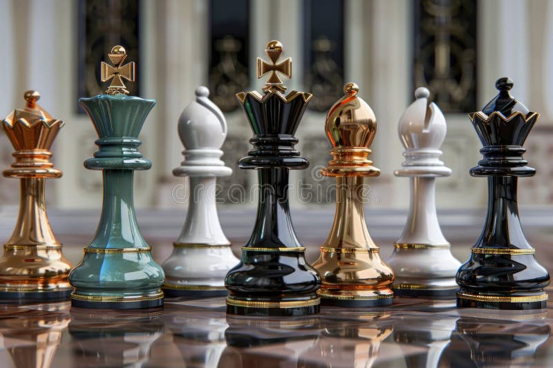 A Set of Chess Pieces Placed on a Table, Ready for Gameplay Stock Image ...
