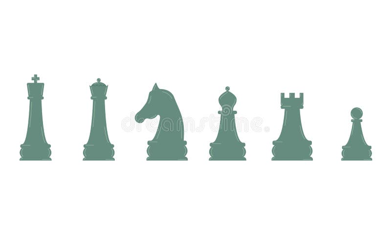 Set of Chess Pieces for Playing Chess. Board Logic Game. Flat Style ...