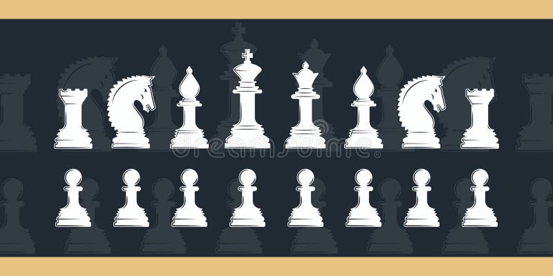 Chess Board with Piece Vector Illustration Template Icons Graphic ...