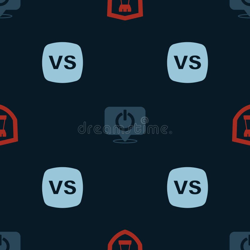 Set Chess Shield, Power Button and VS Versus Battle on Seamless Pattern ...