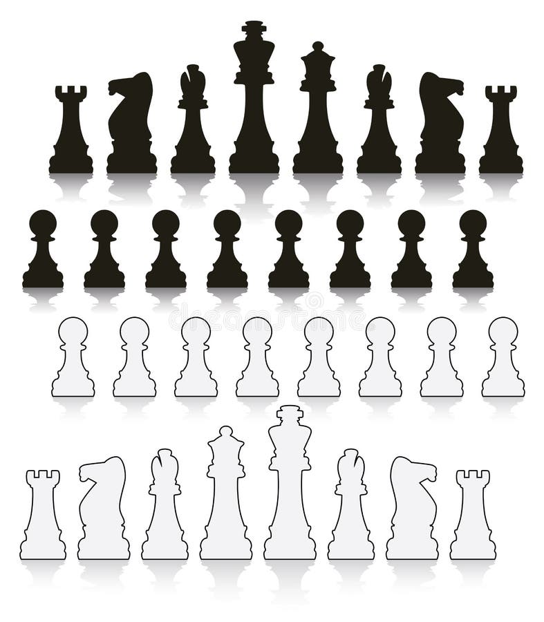 Set of chess symbols stock vector. Illustration of group - 32639482