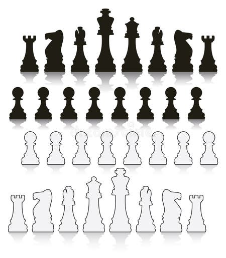 Set of chess symbols stock vector. Illustration of group - 32639482