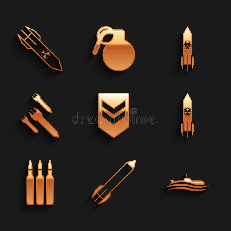 Set Chevron, Rocket, Submarine, Nuclear Rocket, Bullet, Biohazard and ...