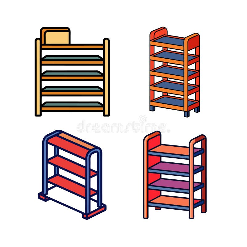 Set of Chic Shoe Rack for Organized Spaces Stock Vector - Illustration ...