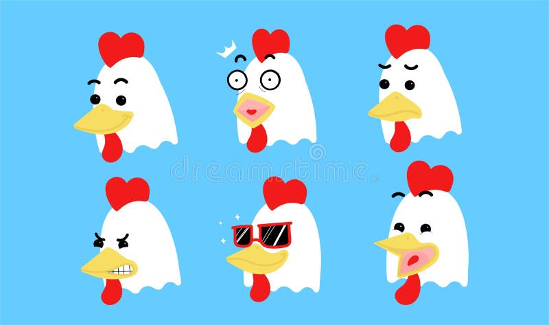 Set of Chicken Avatar stock vector. Illustration of animal - 180900303