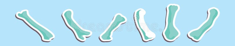 Set of Chicken Bone Cartoon Icon Design Template with Various Models ...