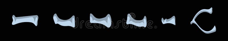 Set of Chicken Bone Cartoon Icon Design Template with Various Models ...