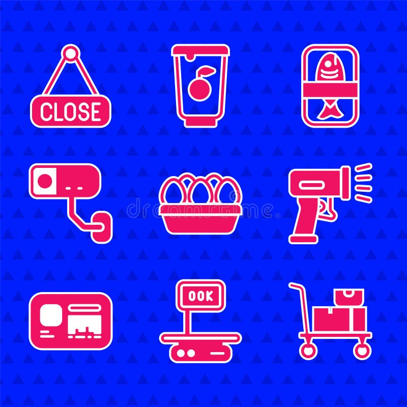 Set Chicken Egg in Box, Electronic Scales, Hand Truck and Boxes ...