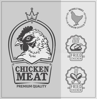 Set of Chicken Labels, Emblems and Design Elements. Stock Vector ...