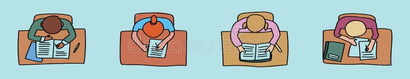 Set of Children Creative Activity. Cartoon Design Template with Various ...