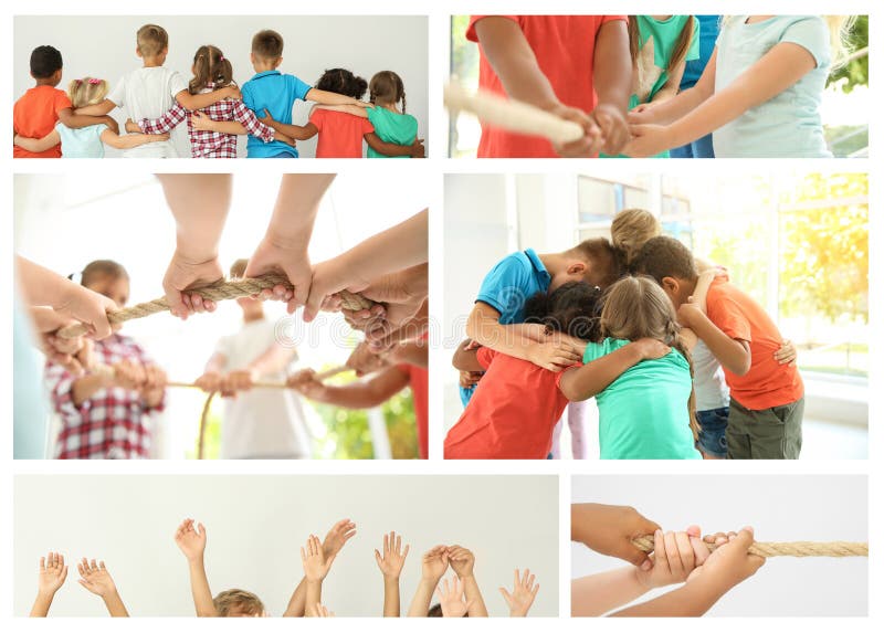 Set with Children Demonstrating Unity Stock Photo - Image of charity ...