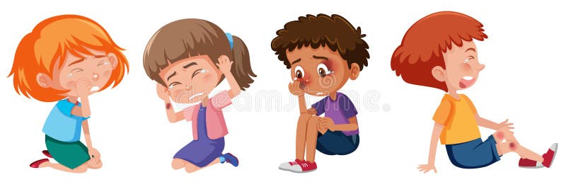Set of Children Getting Hurt Stock Vector - Illustration of hurt, cute ...