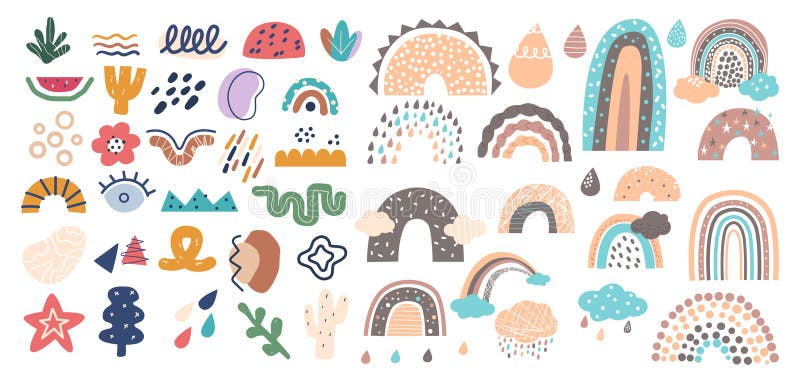 Set of Children Patterns with Cute Designs and Bright Colors Perfect ...