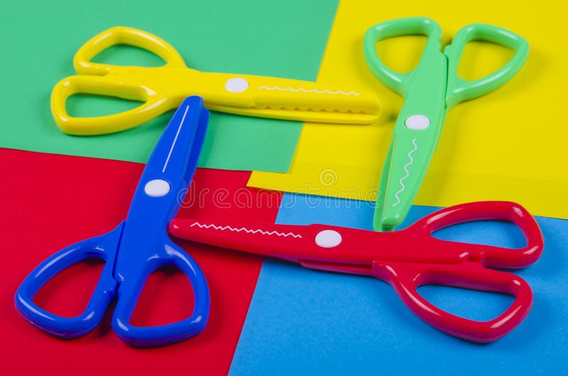 Set for Children S Creativity with Colored Paper and Plastic Scissors ...