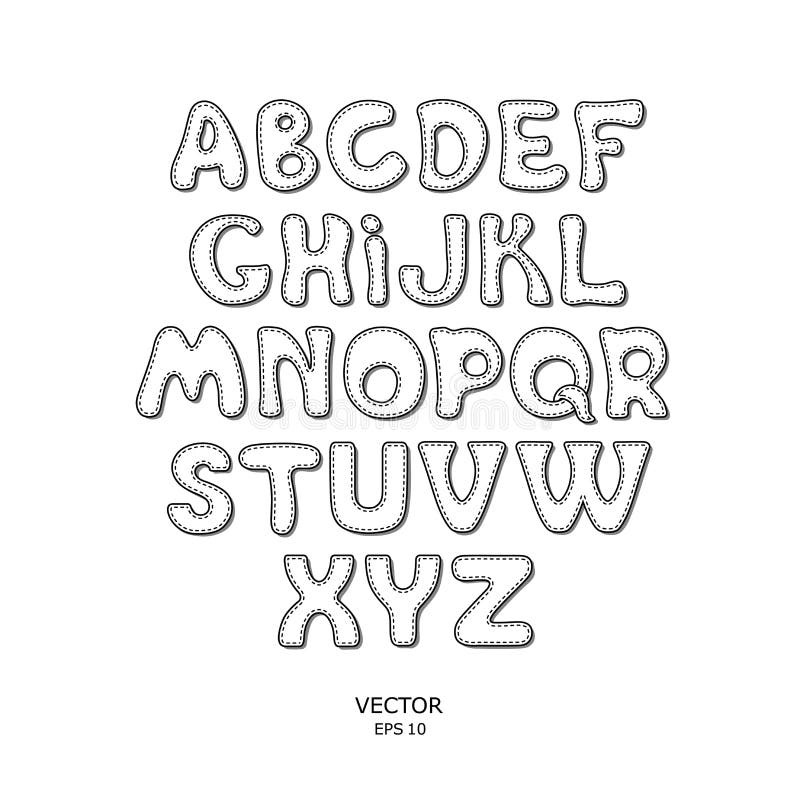 A Set of Children`s Letters. Interesting Stitched Alphabet. a Set for ...