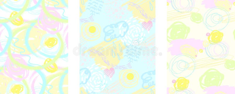 Set of Children`s Multi-colored Seamless Patterns for the Design of ...