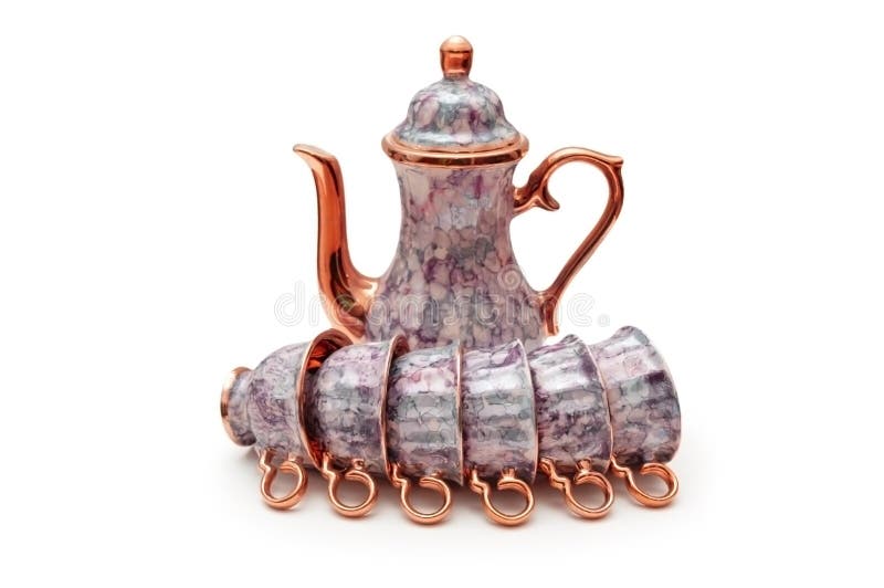 Set of Chinaware with Kettle Stock Image - Image of colors, traditional ...