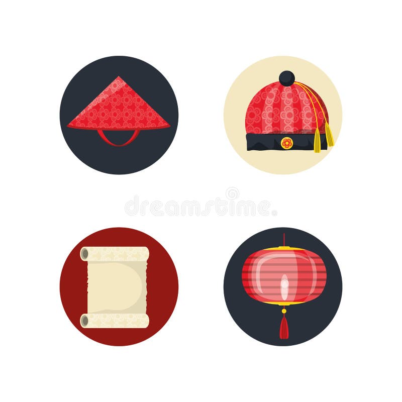 Set of chinese elements stock vector. Illustration of graphic - 112710246