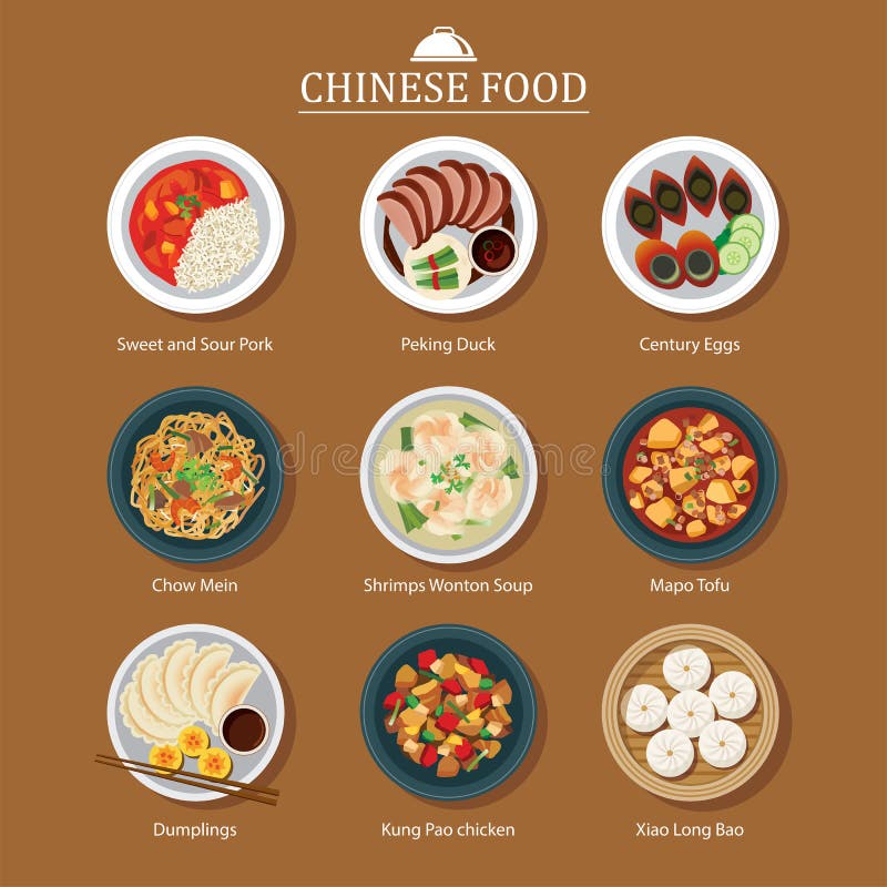 Set of chinese food stock vector. Illustration of chinese - 58921217