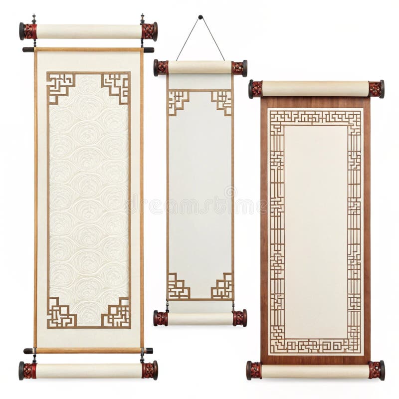 Chinese Paper Scroll Vector Dialogue Frames Stock Illustrations – 15 ...