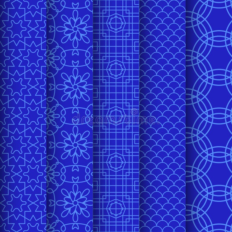 Set of Chinese Pattern. Modern Background Design. Vector Template Set ...