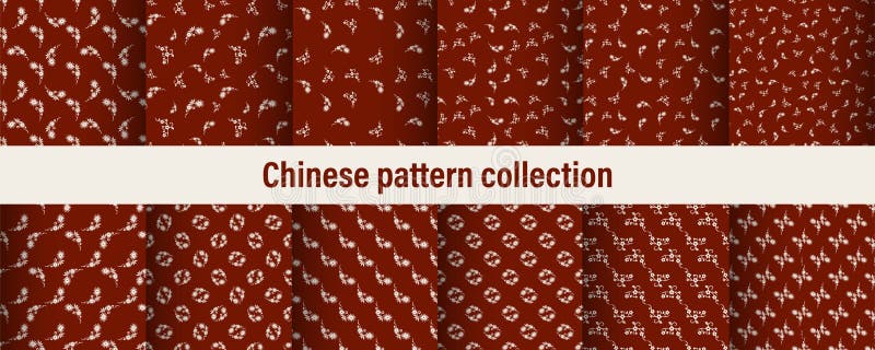 Set of Chinese Pattern. Modern Background Design. Vector Template Set ...