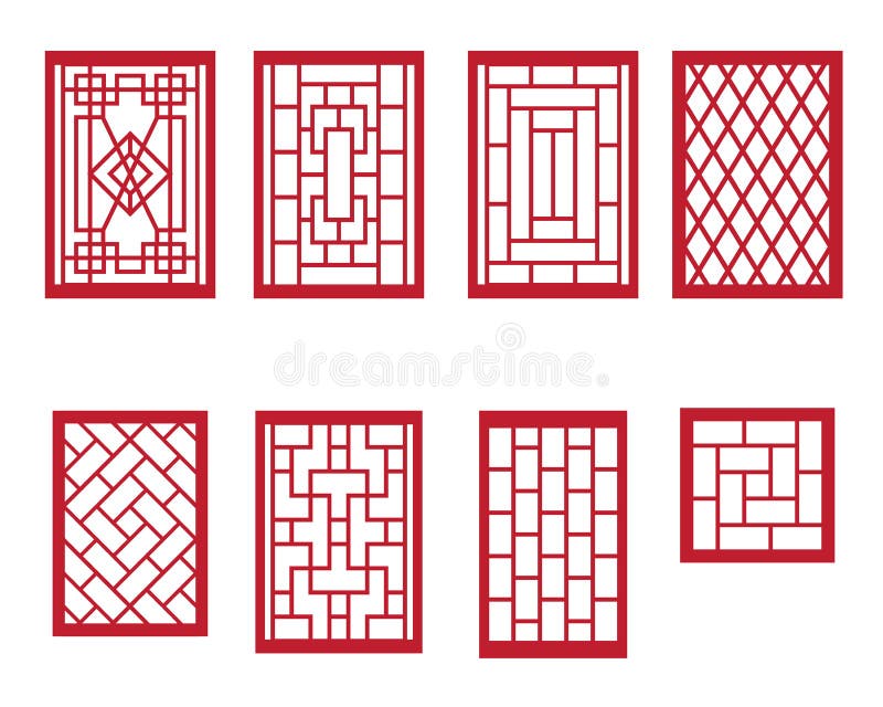 Chinese Pattern Frame for Window and Fence Stock Vector - Illustration ...