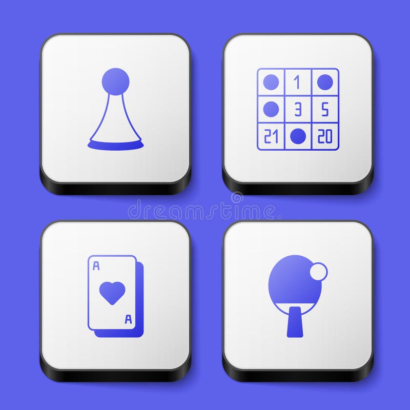 Set Chip for Board Game, Bingo Card, Playing Cards and Racket Icon ... Set Chip for Board Game, Bingo Card, Playing Cards and Racket Icon ...