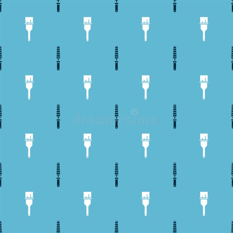 Set Chisel Tool for Wood and Paint Brush on Seamless Pattern. Vector ...