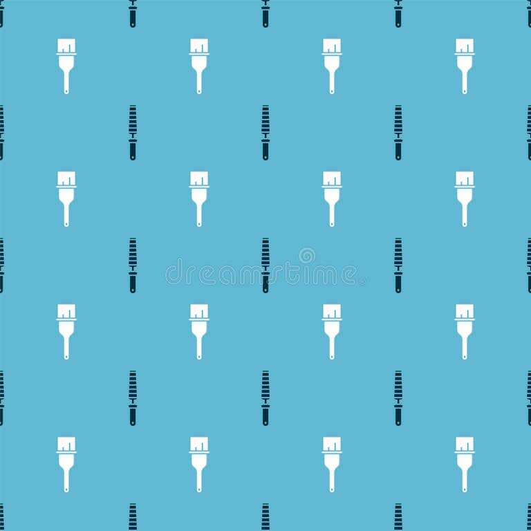 Set Chisel Tool for Wood and Paint Brush on Seamless Pattern. Vector ...