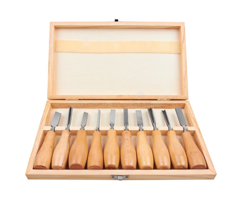 Set of Chisels in box stock image. Image of renovation - 66372683