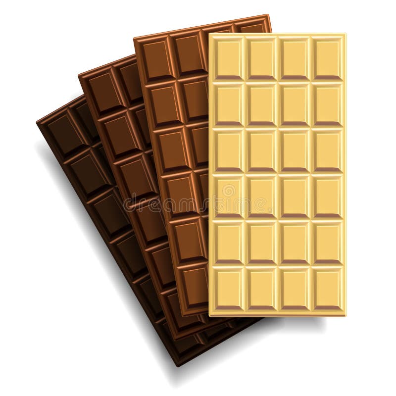 A Set of Chocolate Bars with Square Patterns of Different Colors on a ...