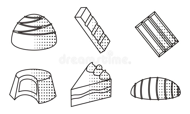 Set of Chocolate Candy Icons. Vector Stock Vector - Illustration of ...